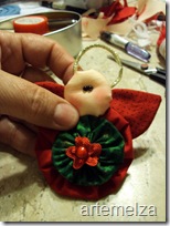 ARTEMELZA - Arte e Artesanato: Fuxico – anjinho para enfeitar árvore ...